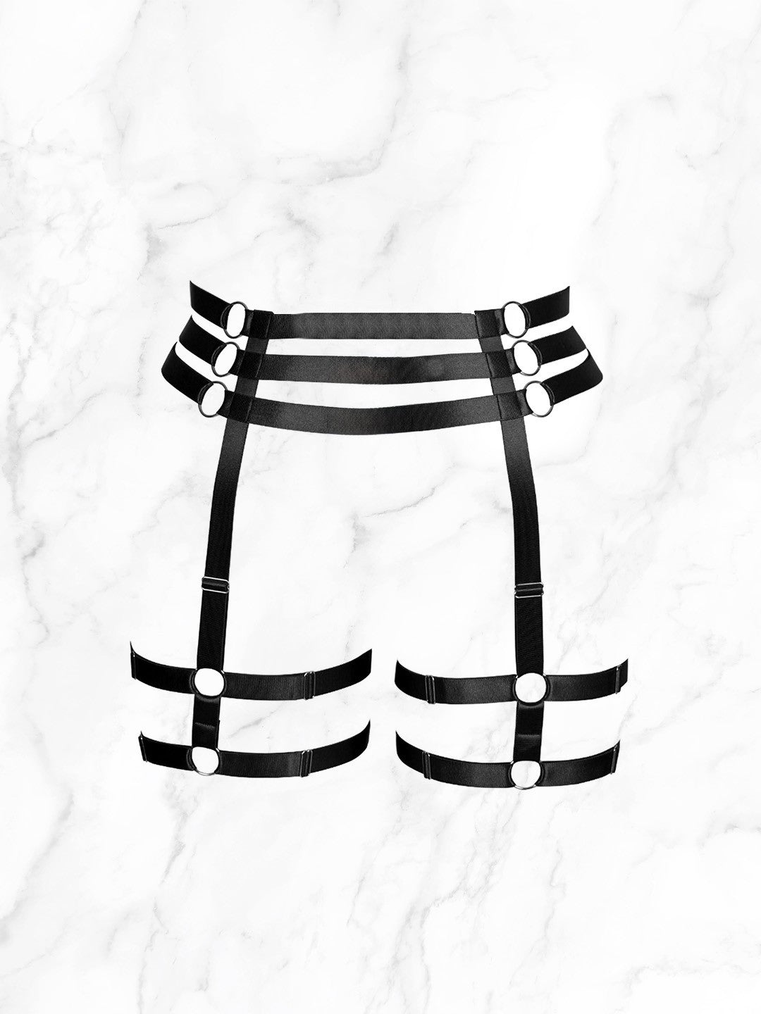 Black Garters With Suspenders & Silver Details | Esti Athens